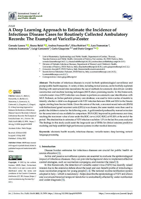 Pdf A Deep Learning Approach To Estimate The Incidence Of Infectious Disease Cases For