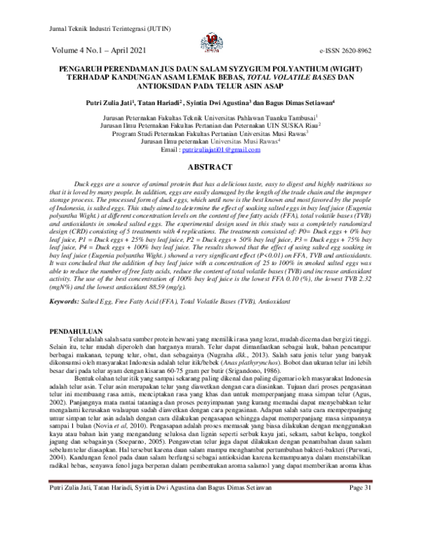 (PDF) Pengaruh Perendaman Jus Daun Salam Syzygium Polyanthum (Wight ...