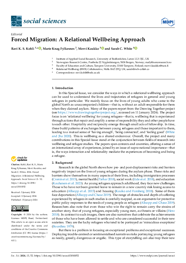 (PDF) Forced Migration: A Relational Wellbeing Approach