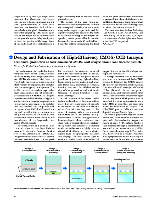 (PDF) Design and Fabrication of High-Efficiency CMOS/CCD Imagers