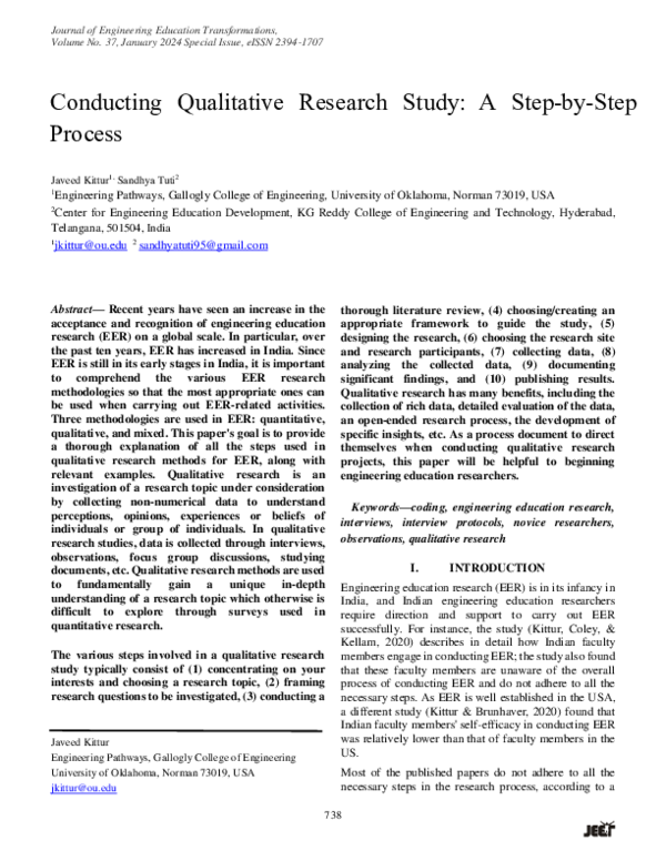 (PDF) Conducting Qualitative Research Study: A Step-by-Step Process