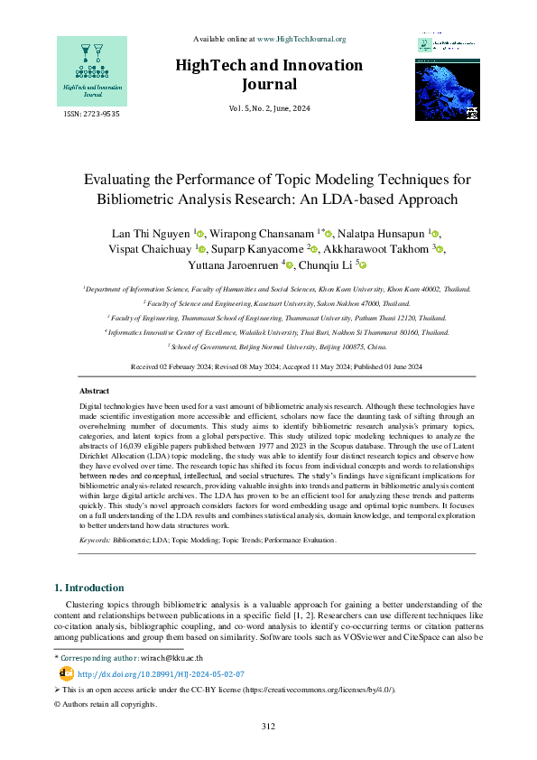 (PDF) Evaluating the Performance of Topic Modeling Techniques for ...