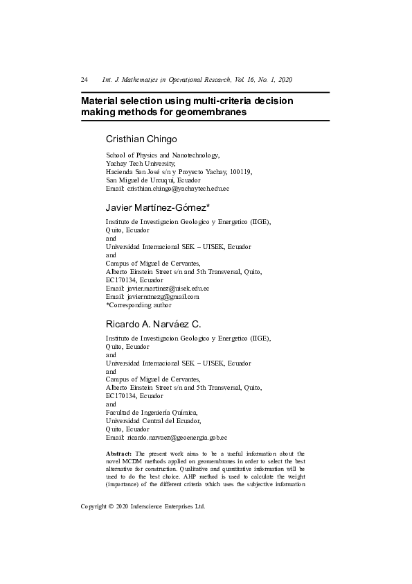 (PDF) Material selection using multi-criteria decision-making methods: a comparative study