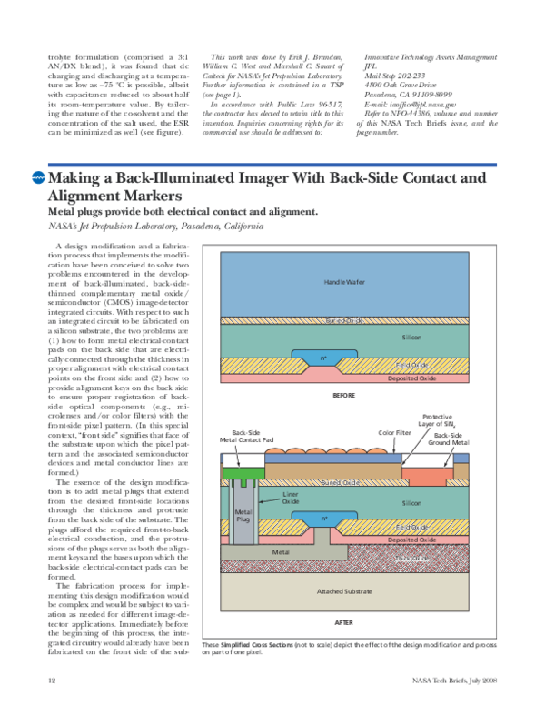 (PDF) Making a Back-Illuminated Imager with Back-Side Contact and ...