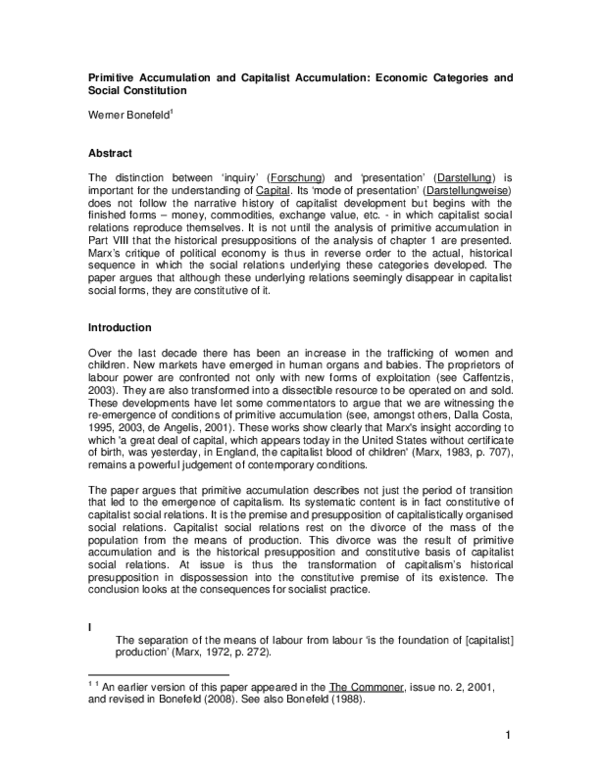 (PDF) Primitive Accumulation and Capitalist Accumulation: Notes on ...