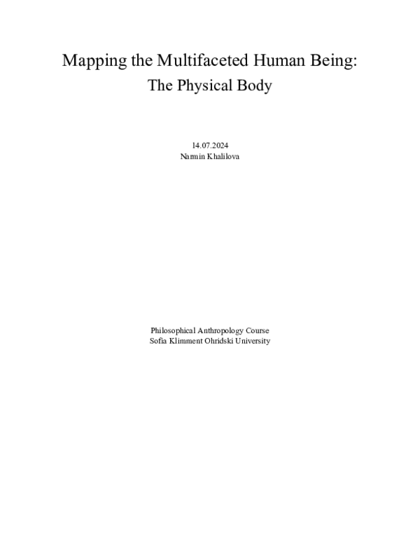(PDF) Mapping the Multifaceted Human Being: The Physical Body