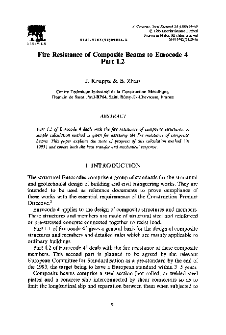 (PDF) Fire resistance of composite beams to Eurocode 4 Part 1.2