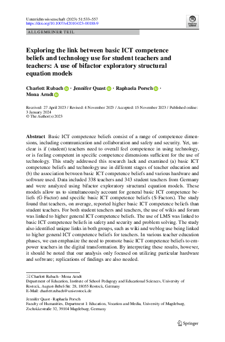 (PDF) Exploring the link between basic ICT competence beliefs and ...