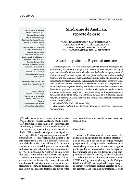 (PDF) Síndrome de Austrian, reporte de caso