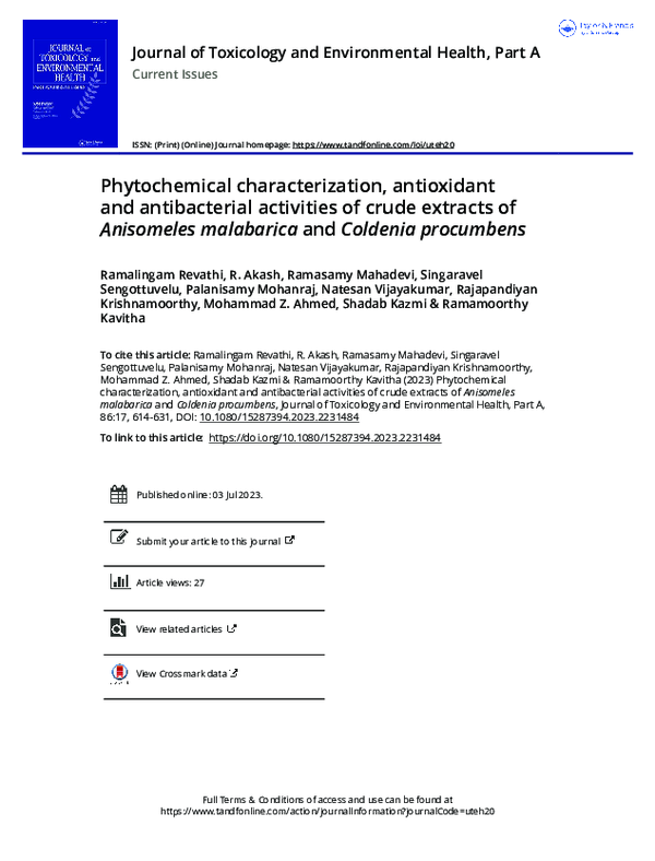 (PDF) Phytochemical characterization, antioxidant and antibacterial activities of crude extracts ...