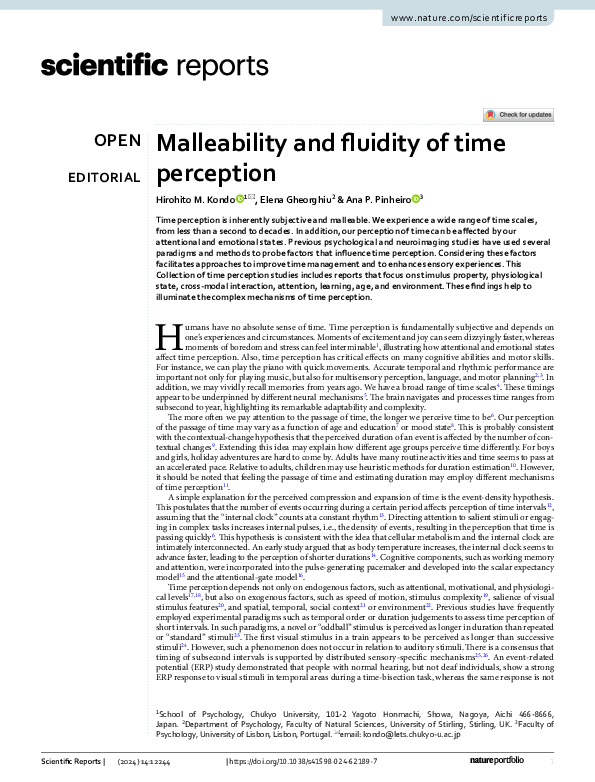 (PDF) Malleability and fluidity of time perception