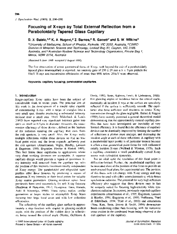(PDF) Focusing of X-rays by Total External Reflection from a ...