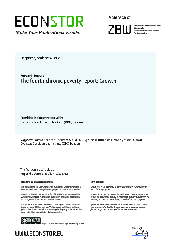 (PDF) The fourth chronic poverty report: Growth