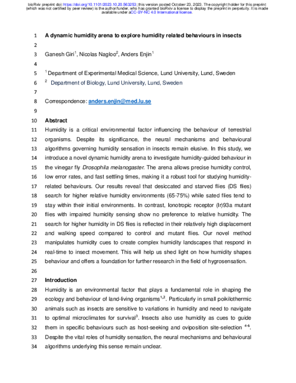 (PDF) A dynamic humidity arena to explore humidity related behaviours ...