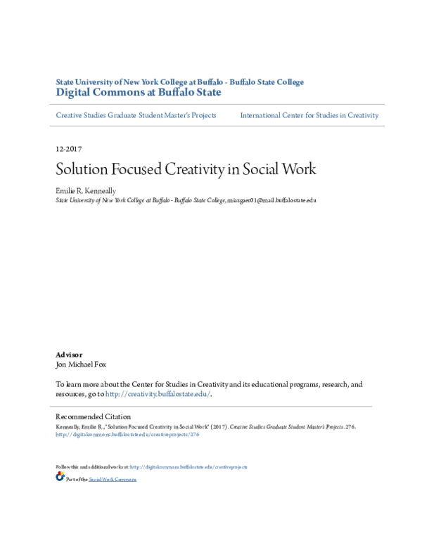 (PDF) Solution Focused Creativity in Social Work