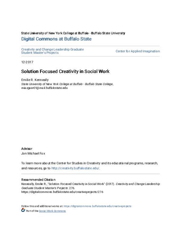 (PDF) Solution Focused Creativity in Social Work