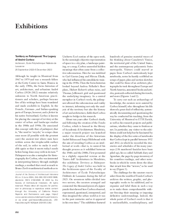 (PDF) Territory as Palimpsest: The Legacy of André Corboz