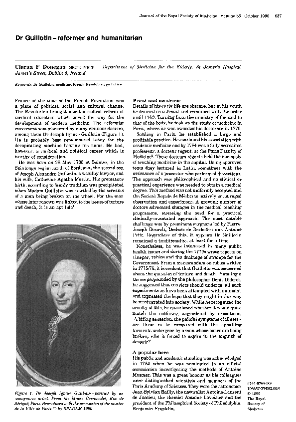 (PDF) Dr Guillotin–reformer and humanitarian