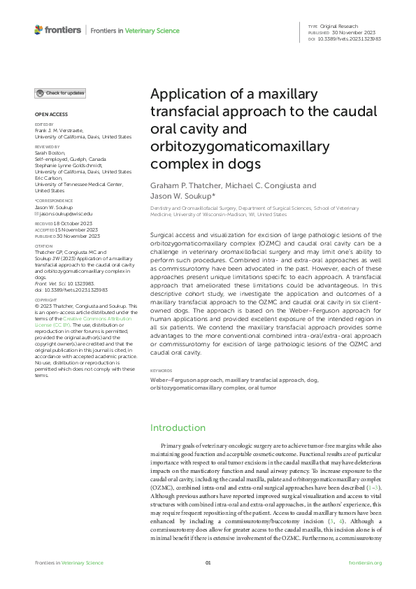 (PDF) Application of a maxillary transfacial approach to the caudal ...