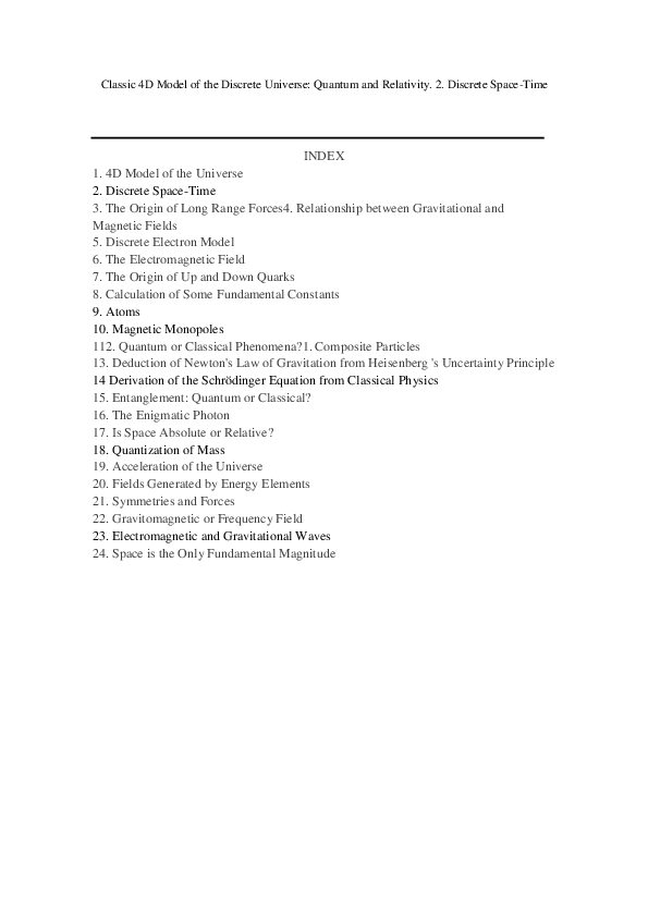 (PDF) Classic 4D Model of the Discrete Universe, Quantum and Relativity ...