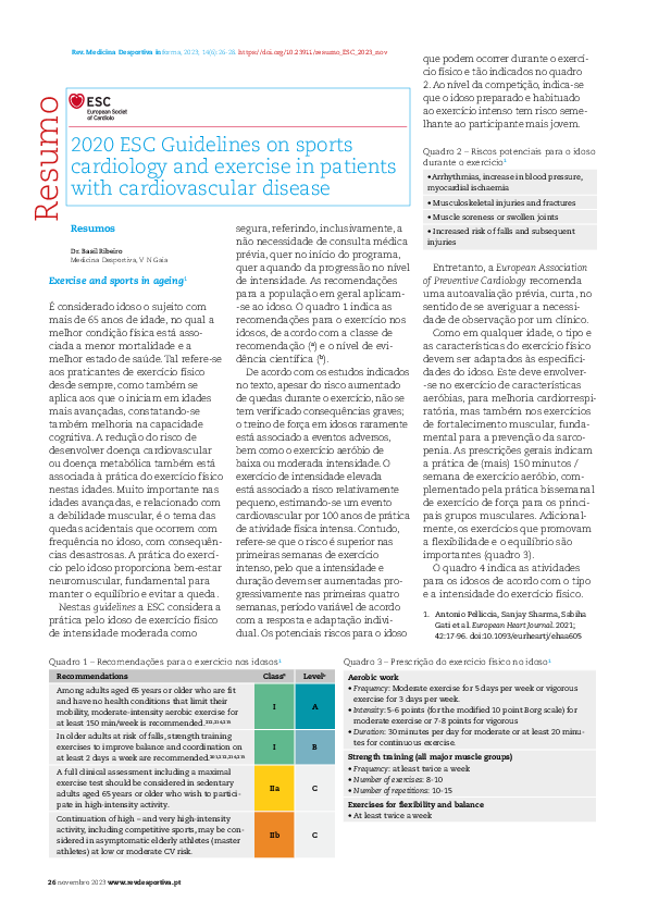 (PDF) 2020 ESC Guidelines on sports cardiology and exercise in patients ...