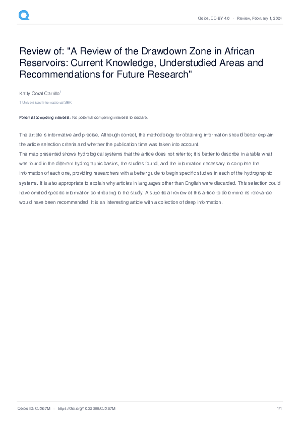 (PDF) Review of: "A Review of the Drawdown Zone in African Reservoirs ...