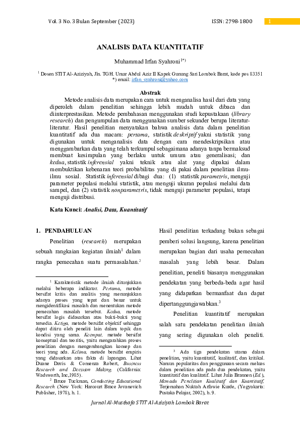 (PDF) Analisis Data Kuantitatif