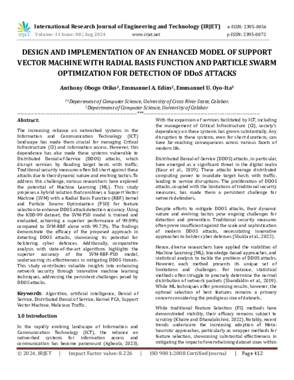 (PDF) DESIGN AND IMPLEMENTATION OF AN ENHANCED MODEL OF SUPPORT VECTOR MACHINE WITH RADIAL BASIS ...