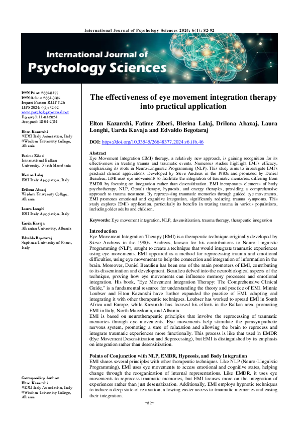 (PDF) The effectiveness of eye movement integration therapy into ...