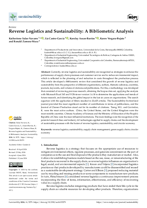 (PDF) Reverse Logistics and Sustainability: A Bibliometric Analysis