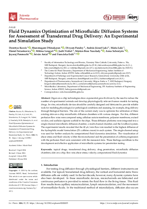 (PDF) Fluid Dynamics Optimization of Microfluidic Diffusion Systems for Assessment of ...