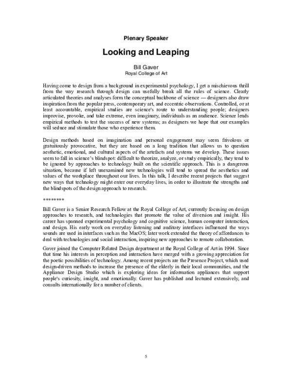 (PDF) Looking and leaping