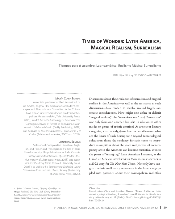 (PDF) Times of Wonder: Latin America, Magical Realism, Surrealism