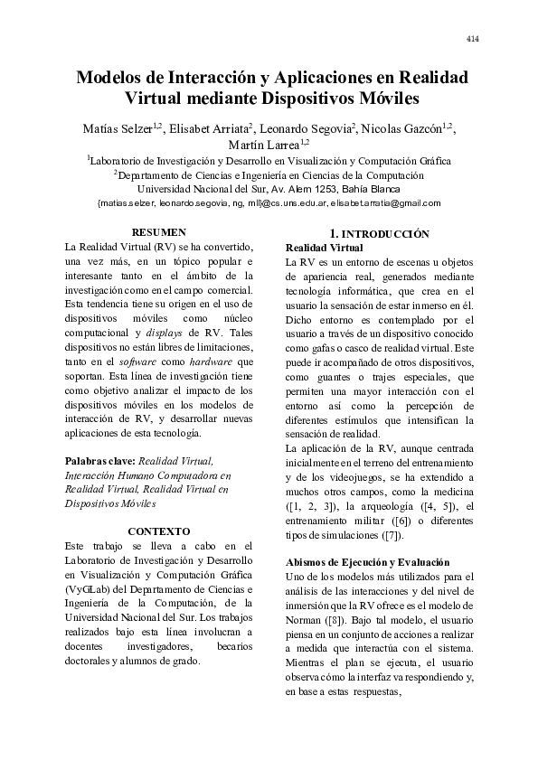 (PDF) Modelos de interacción y aplicaciones en realidad virtual mediante dispositivos móviles