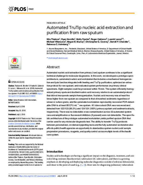(PDF) Automated TruTip nucleic acid extraction and purification from ...
