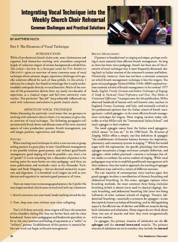 (PDF) Integrating Vocal Technique into the Weekly Church Choir ...