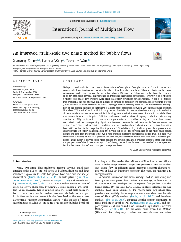 (PDF) An improved multi-scale two phase method for bubbly flows