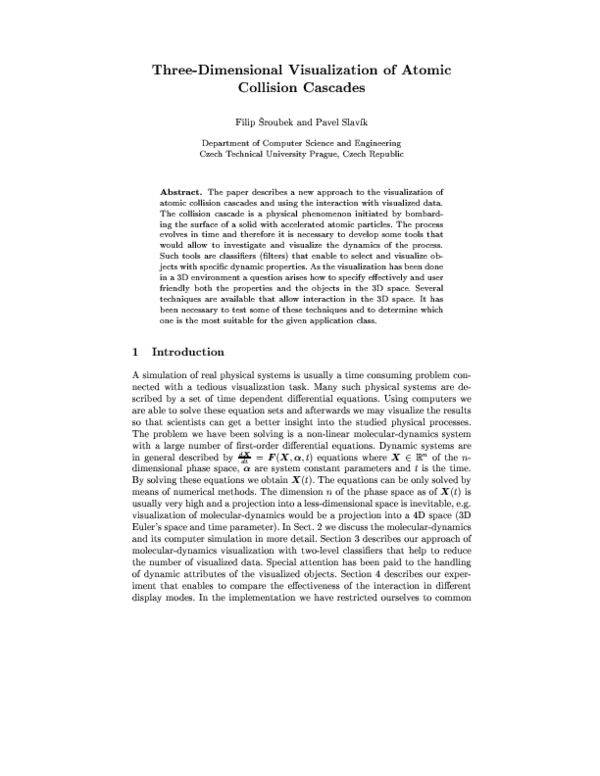 (PDF) Three-Dimensional Visualization of Atomic Collision Cascades | Pavel Slavík - Academia.edu