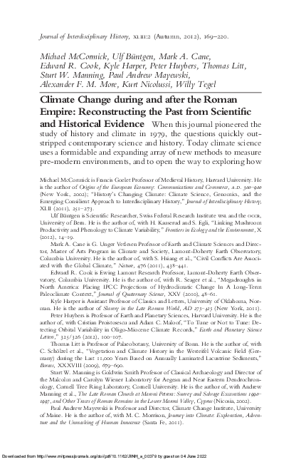 (PDF) Climate Change during and after the Roman Empire: Reconstructing ...