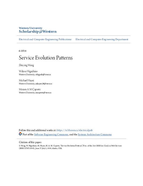 (PDF) Service Evolution Patterns