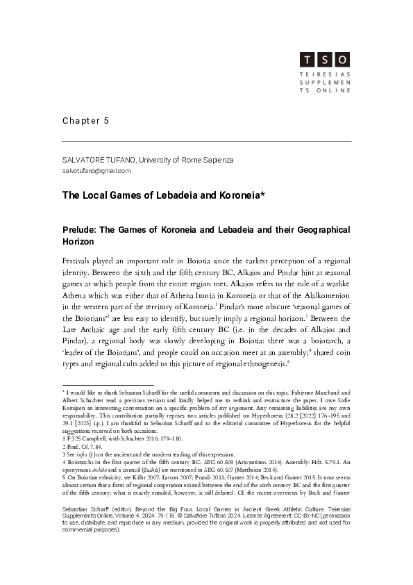 (PDF) The Local Games of Lebadeia and Koroneia