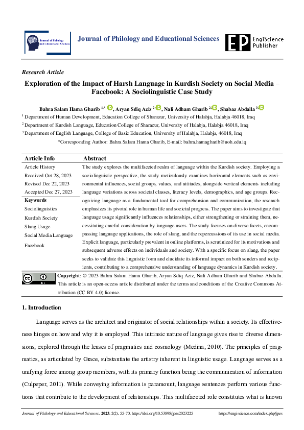 (PDF) Exploration of the Impact of Harsh Language in Kurdish Society on ...