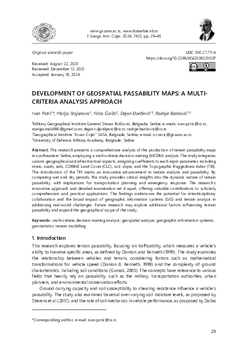 (PDF) Development of geospatial passability maps: A multi-criteria ...