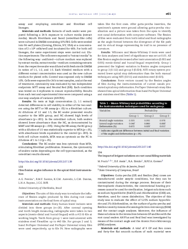 (PDF) The impact of irrigant solutions on root canal filling materials