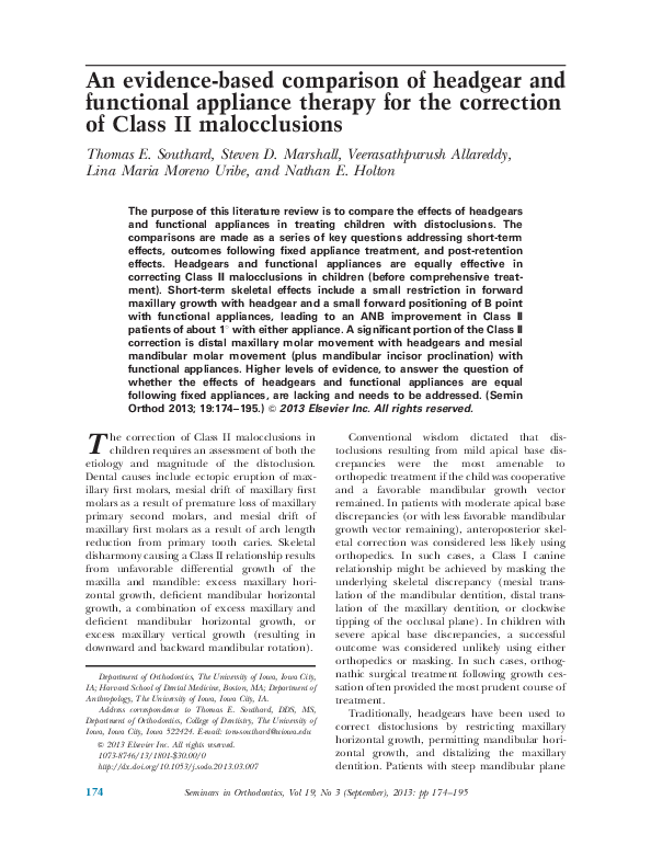 (PDF) An evidence-based comparison of headgear and functional appliance ...