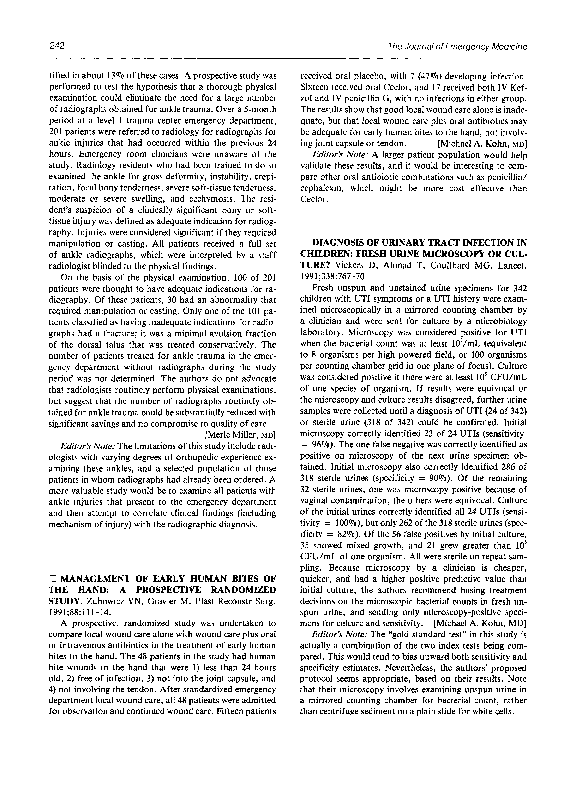 (PDF) Management of early human bites of the hand: A prospective ...