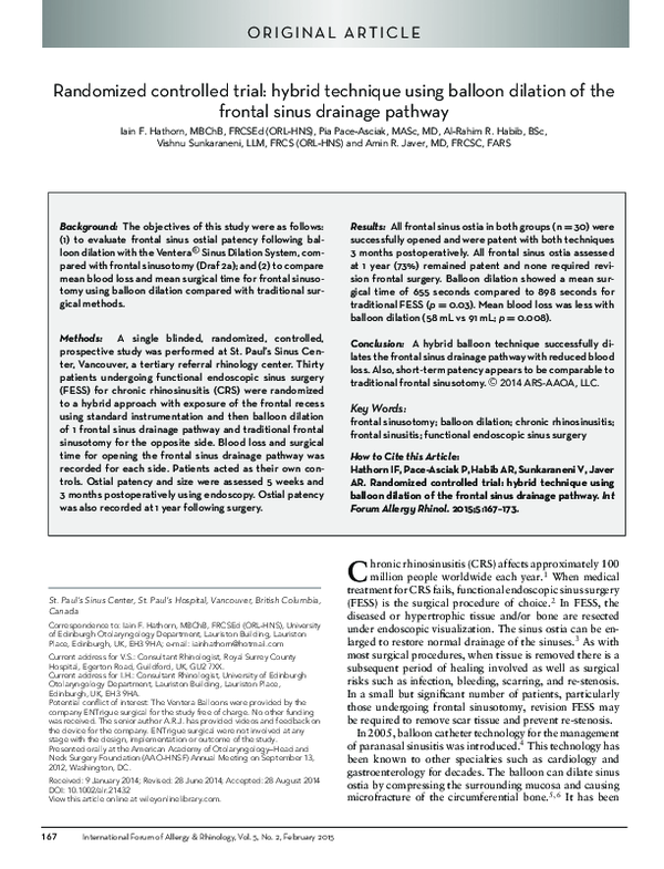 (PDF) Randomized controlled trial: hybrid technique using balloon ...