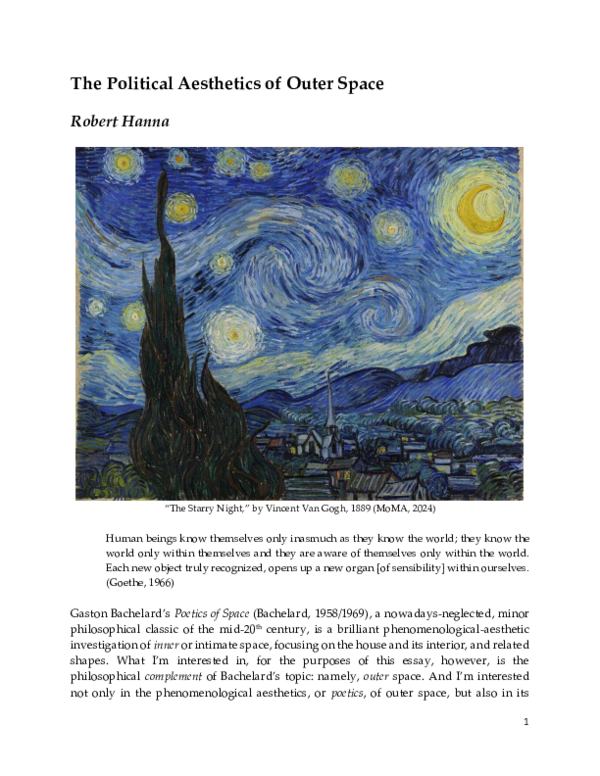 (PDF) The Political Aesthetics of Outer Space (August 2024 version)