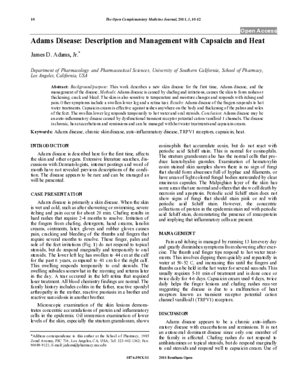(PDF) Adams Disease: Description and Management with Capsaicin and Heat ...