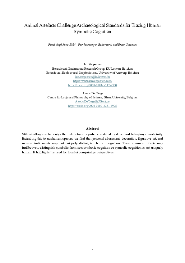 (PDF) Animal Artefacts Challenge Archaeological Standards for Tracing ...